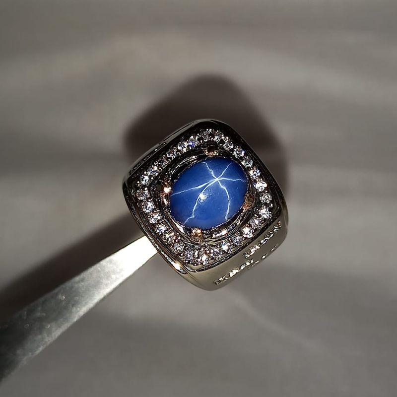 Jual BATU BLUE SAFIR STAR ASLI BANGKOK KEKERASAN 9 MOHS SIAP PAKAI ...