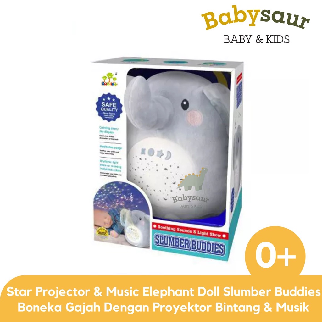 Jual Baby Musical Elephant Star Projector Slumber Buddies Plush Doll ...
