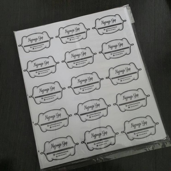 Jual TERMURAH Cetak Stiker Transparan A3 Label Logo Lebel Makanan ...