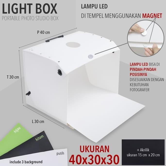 Jual Mini Studio Foto Portable Ukuran 40X30X30Cm | Shopee Indonesia