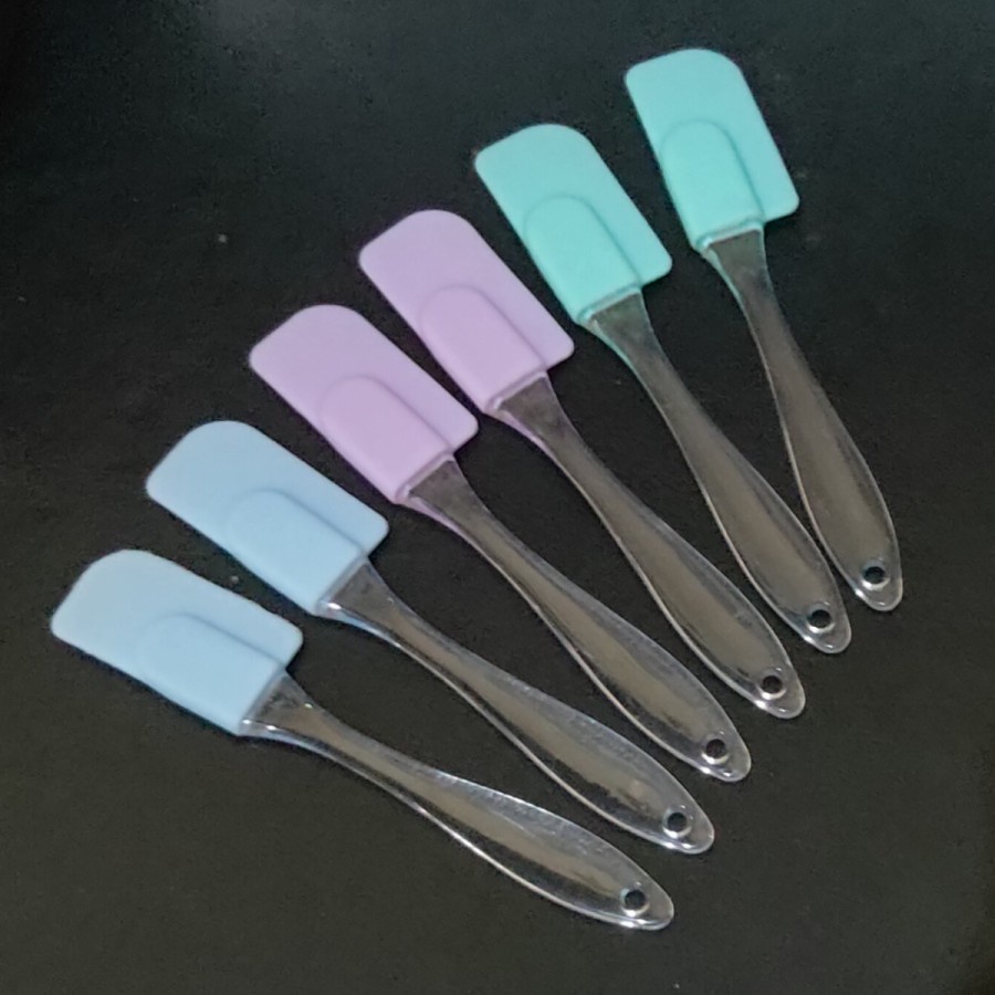 Jual (COD) Spatula Silikon Ganggang Bening Alat Bantu Aduk Adonan Solet ...