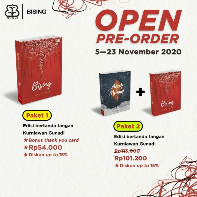 Jual Buku Bising + Arah Musim Karya Kurniawan Gunadi | Shopee Indonesia