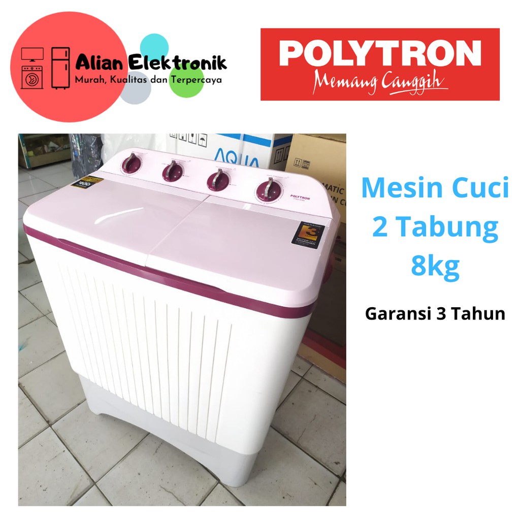 Jual Mesin Cuci 2 Tabung Polytron PWM-8366 8kg Merah Muda Pink | Shopee ...