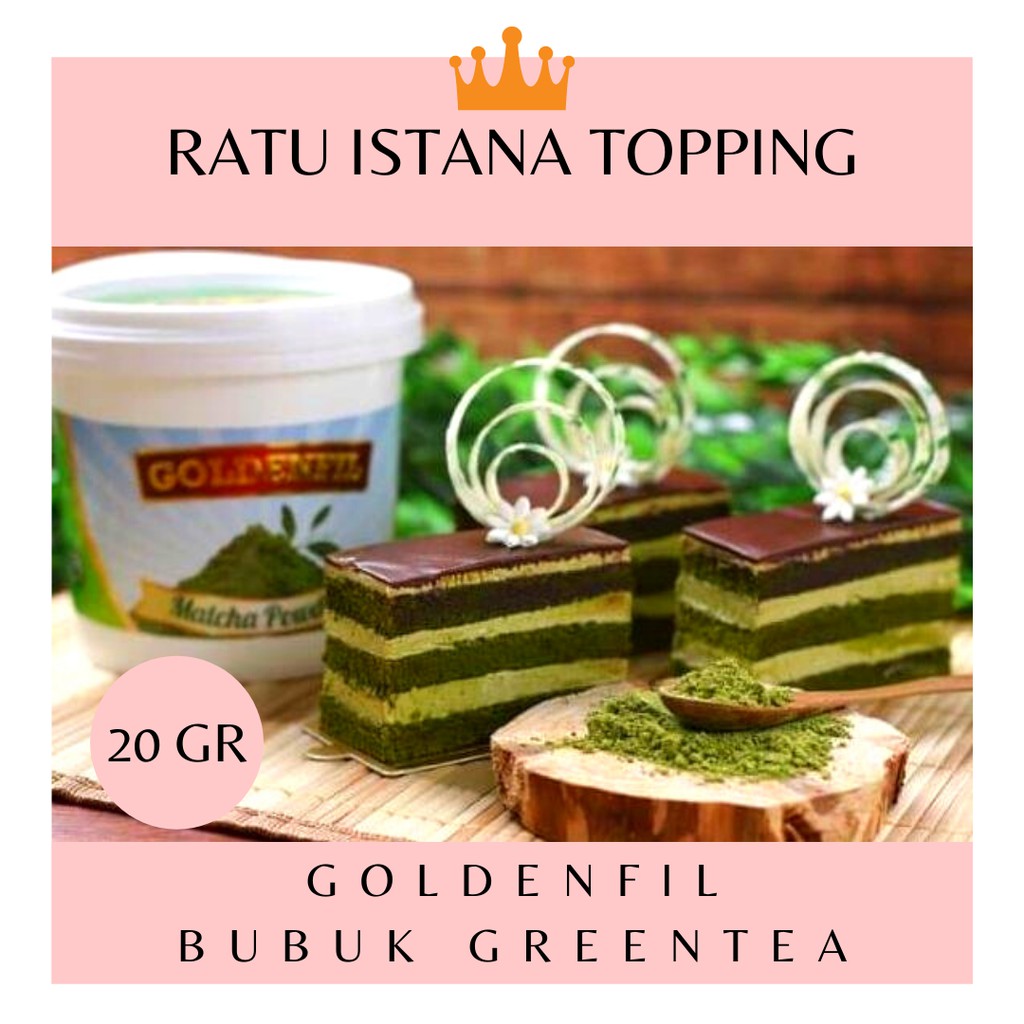 Jual MATCHA POWDER GOLDENFIL GREENTEA BUBUK 20 GR PURE BUBUK MATCHA ...