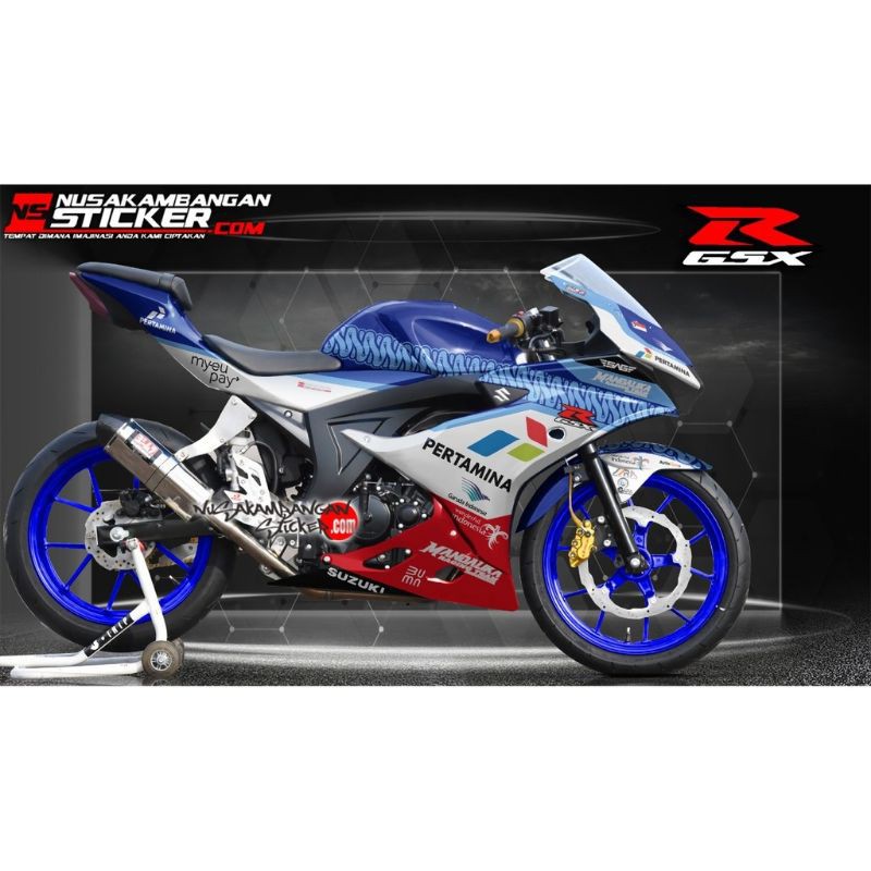 Jual Decal Stiker Motor Suzuki GSX 150 R Full Body Mandalika Biru ...