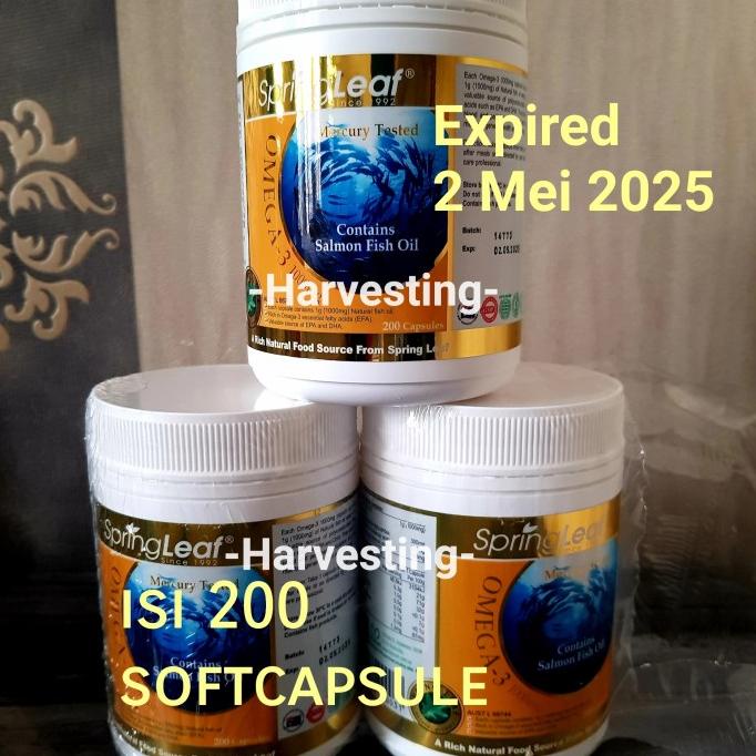 Jual Spring Leaf Omega 3 1000mg with Rich Salmon Fish Oil 200 kapsul Lc ...