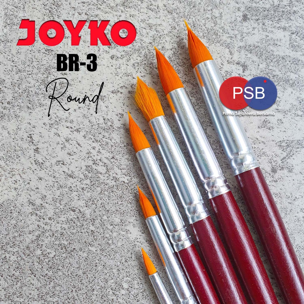 Jual Kuas Joyko BR-3 / Joyko Round Brush / Kuas Lukis Joyko Set 6 ...