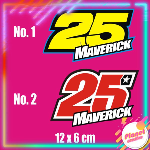 Jual Stiker Moto GP Vinales Nomor Balap 25 (Cutting Sticker) 12 x 6 cm ...