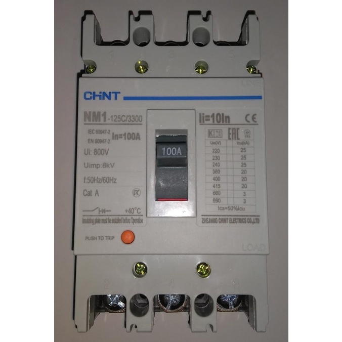 Jual Mccb Chint Nm1-125C 3P (80A, 100A) | Shopee Indonesia