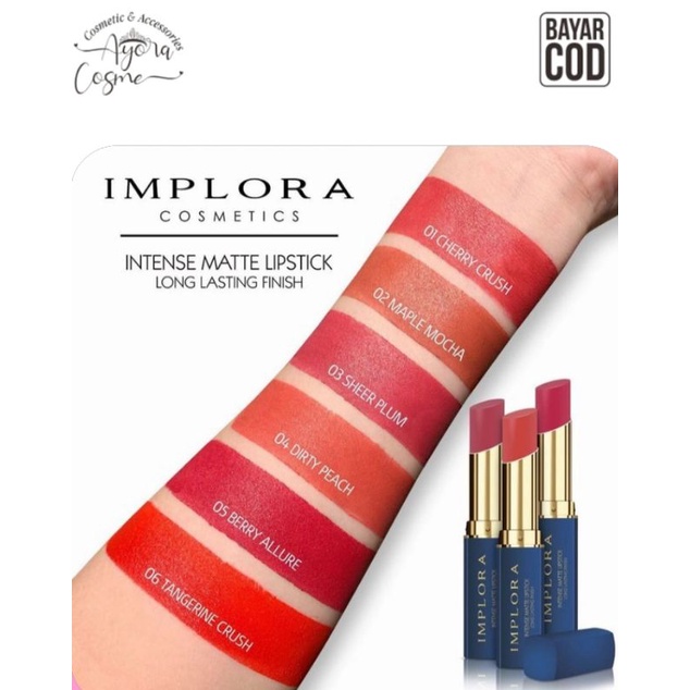 Jual IMPLORA ( ️BPOM) Intense Matte Lipstick Long Lasting Finish ...