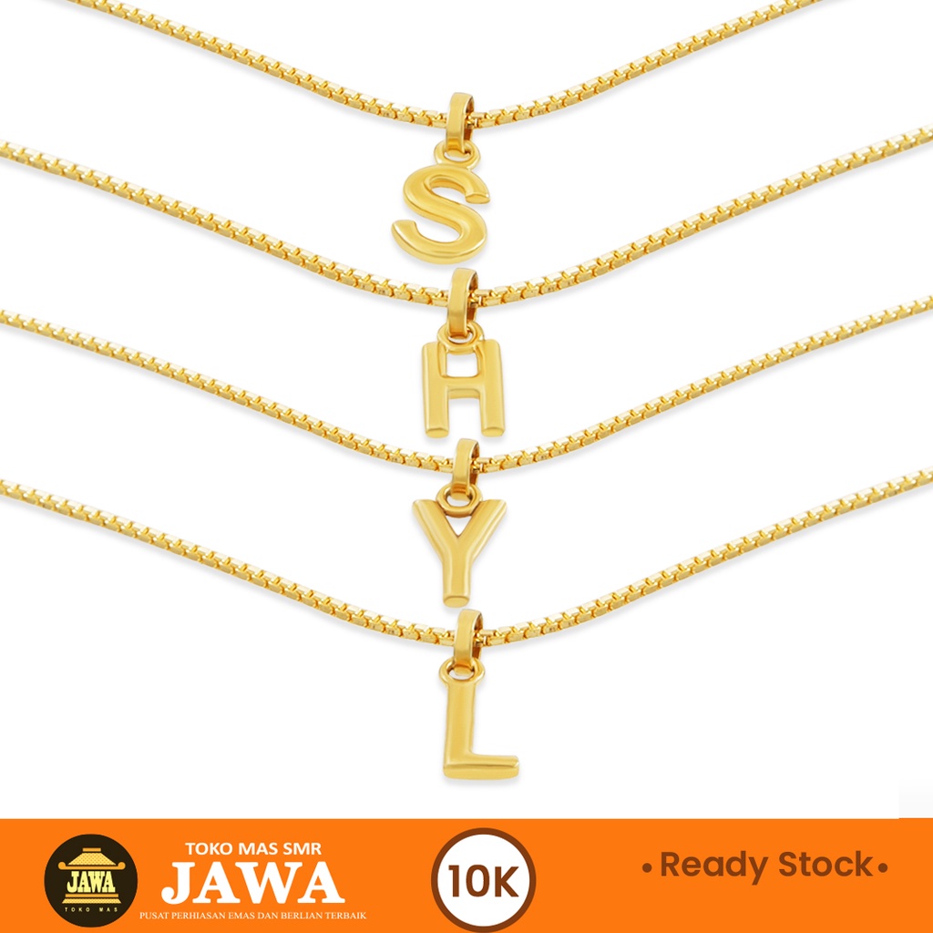 Jual Liontin Emas Inisial Huruf Kadar 10 Karat Toko Mas Jawa | Shopee ...