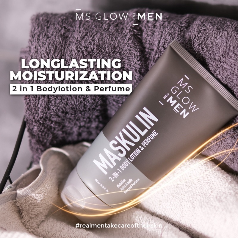 Jual [ORIGINAL] MASKULIN 2 in 1 BODY LOTION & PARFUME MS GLOW FOR MEN ...