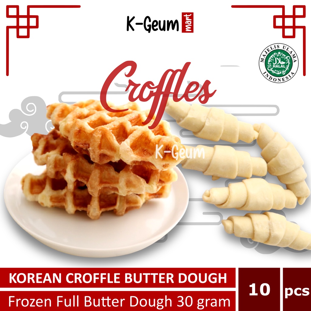 Jual CROFFLE Croissant Dough Frozen FULL BUTTER Halal 30gr isi 10 pcs ...