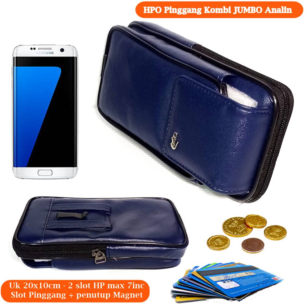 Jual Dompet Case 2 Hp Pria Kombinasi Jumbo Kulit Analin Navy | Shopee ...