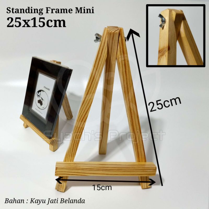 Jual Standing Frame mini kanvas utk 4R A5 Easel kayu jatibelanda ...