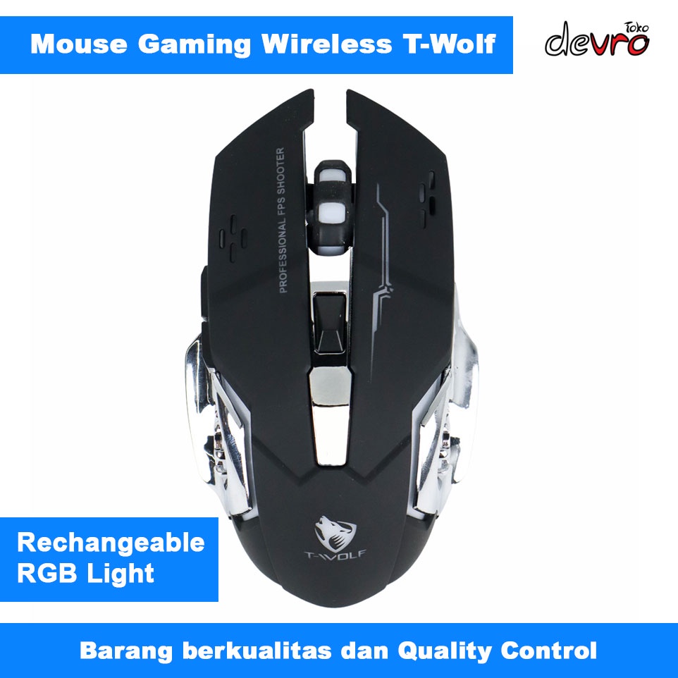 Jual T- Wolf Mouse Wireless LED Light 2400 DPI - Mouse Gaming ...