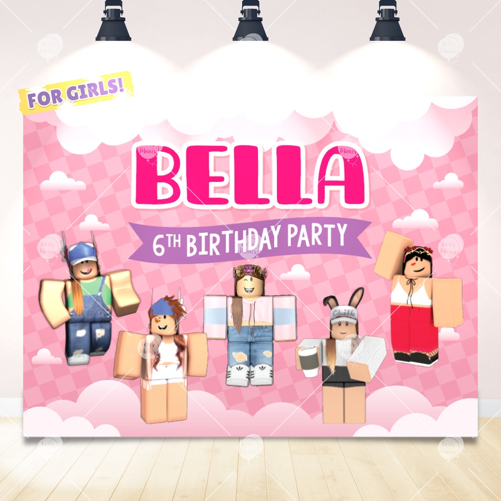 Jual Backdrop / Banner / Spanduk Ulang Tahun tema ROBLOX (girls ...