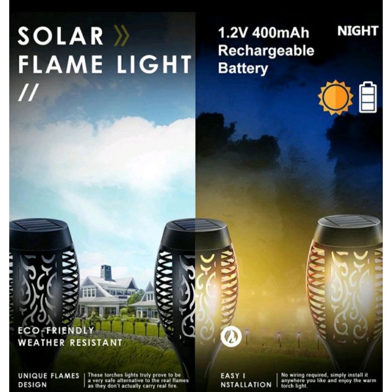 Jual Lampu taman Tenaga Surya / Lampu taman model Obor / Solar power ...