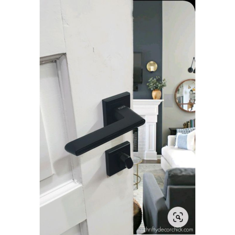 Jual Door handle pintu roses starck minimalis black matt brown komplit ...