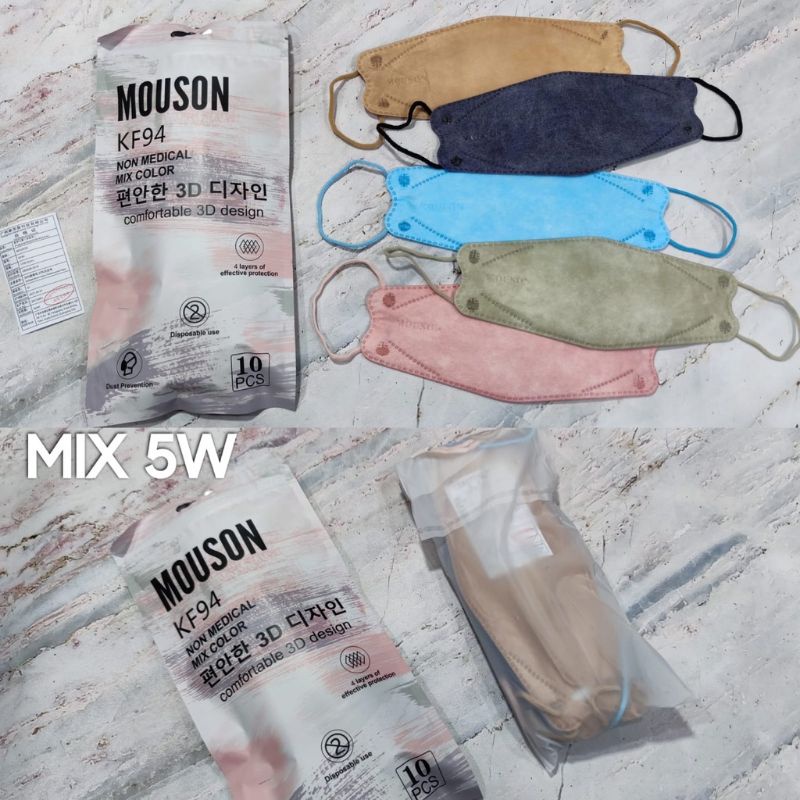 Jual MIX 5W KF94 MOUSON EMBOS - MASKER KF94 4PLY MOUSON MIX 5 WARNA ...