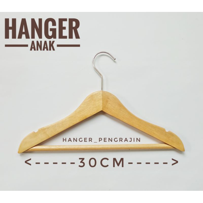 Jual HANGER KAYU ANAK PALANG NATURAL | Shopee Indonesia