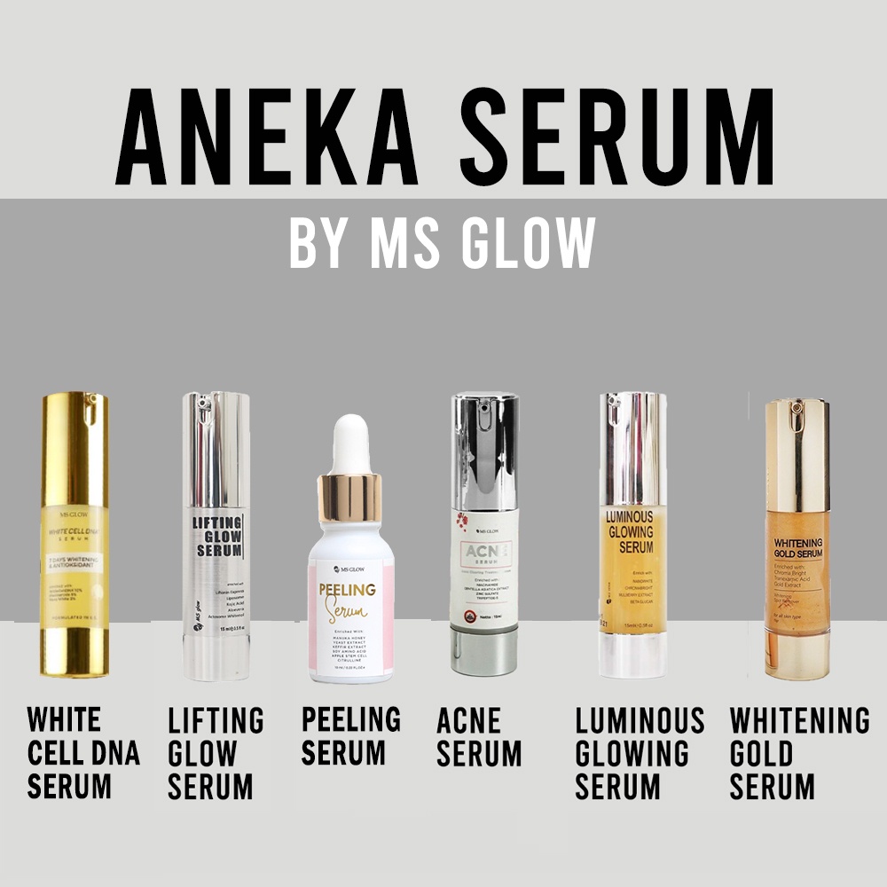 Jual Ms Glow WhItening Gold Serum Luminous MsGlow Serum Lifting Mencerahkan Wajah White Cell DNA Serum Acne Serum Jerawat Peeling Serum Ms Glow Original Shopee Indonesia