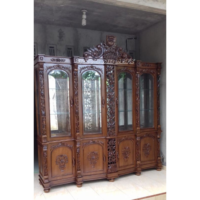 Jual lemari bupet hias pajangan jati shima | Shopee Indonesia
