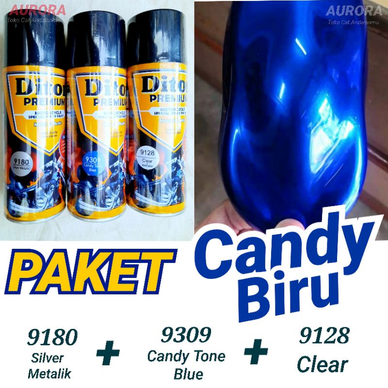 Jual PAKET Diton Premium Silver Metallic 9180 + Candy Tone Blue Biru ...