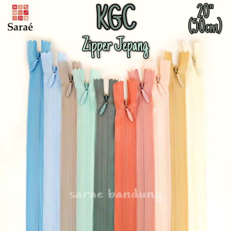 Jual Sleting Jepang KGC - 50cm/Ritsleting Jepang 20" (1 LUSIN 1 WARNA ) | Shopee Indonesia