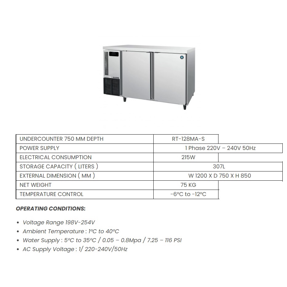 Jual HOSHIZAKI RT-128MA-S Stainless Steel Undercounter Chiller 2 Dua ...