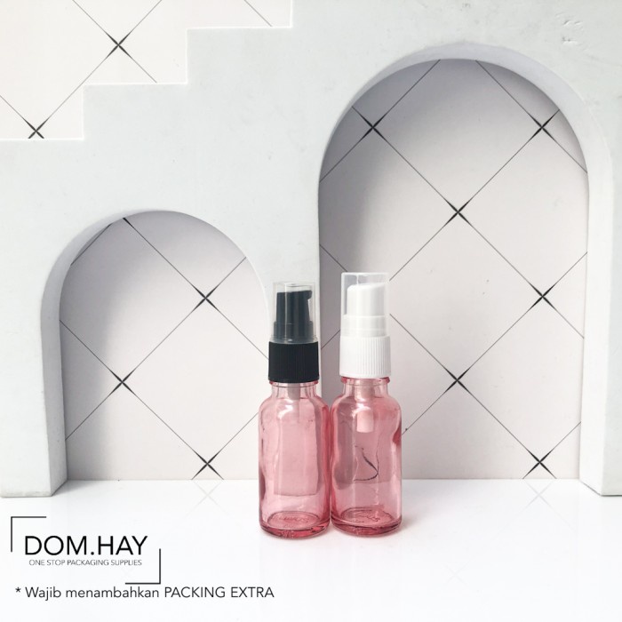 Jual Botol Pump Kaca Pink 20ml Hand Sanitizer Handsoap Sabun Lotion ...