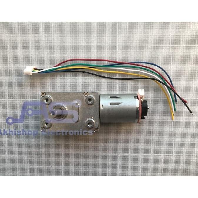 Jual High Torque Motor DC Worm Gear 12V 30RPM with Magnetic Encoder ...