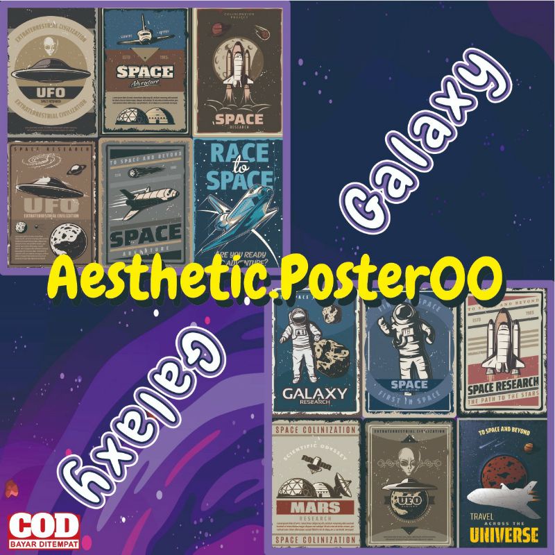 Jual Poster Aesthetic tema Galaxy ukuran A5 (Bisa Custom/Foto Sendiri ...