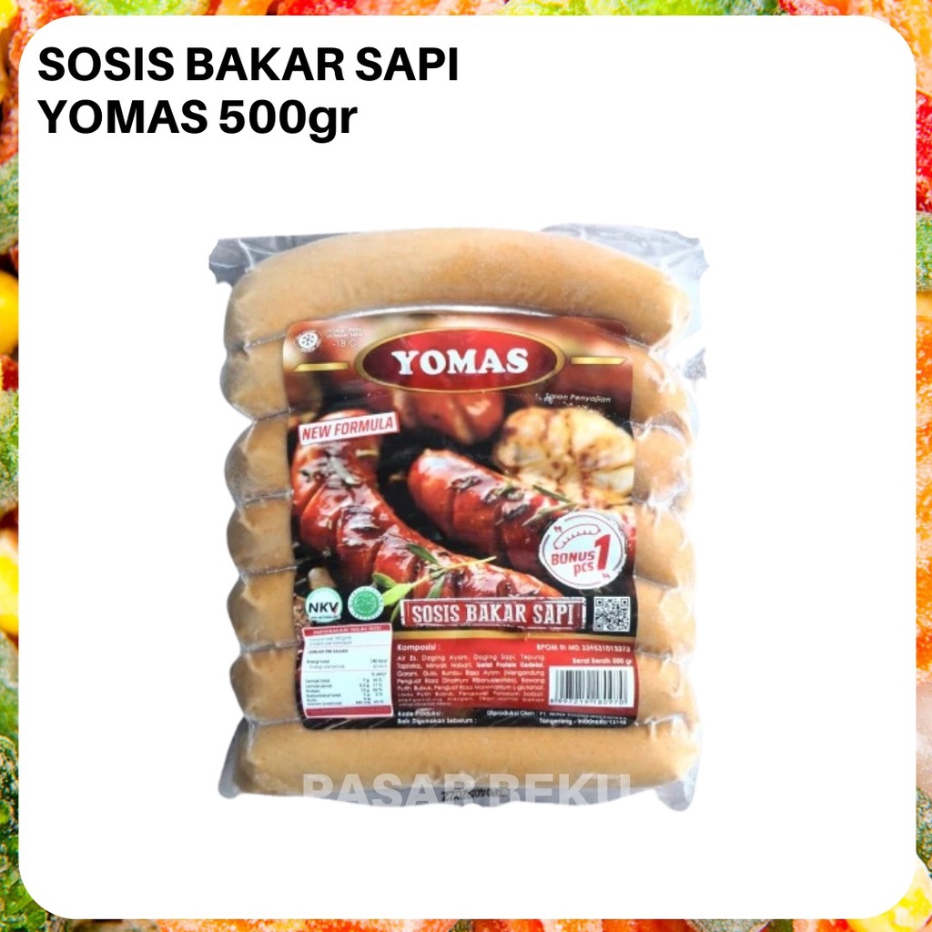 Jual (Khusus AREA SUMBAR) Sosis Sapi Bakar Jumbo Yomas 500gr isi 7 ...
