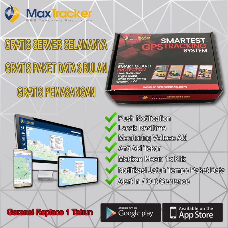 Jual GPS Tracker Pelacak Motor Mobil Truk Alat Berat Maxtracker Free Premium Server Selamanya ...