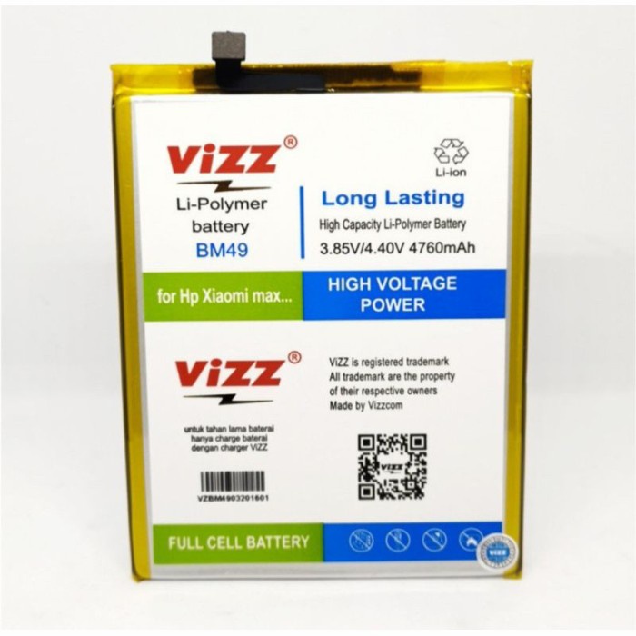 Jual Baterai Batre Vizz Xiaomi Mi Max BM49 Original Vizz | Shopee Indonesia