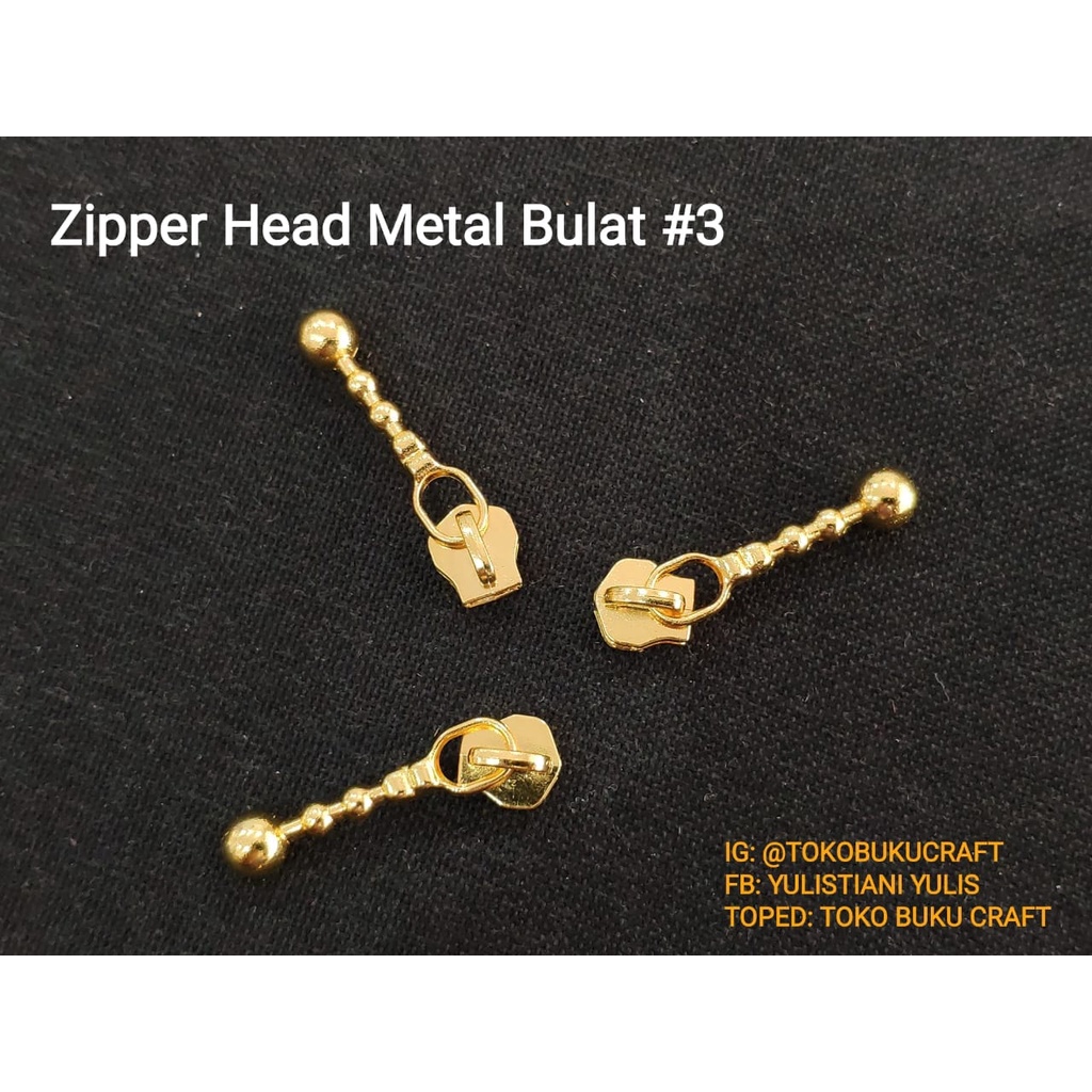 Jual Zipper head metal bulat #3 (per lusin) | Shopee Indonesia