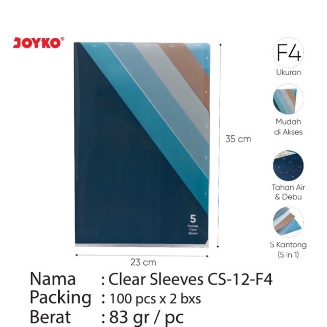 Jual 5 Layer Map L ukuran Folio / Clear Sleeves Cs-12-F4 / F4 map ...