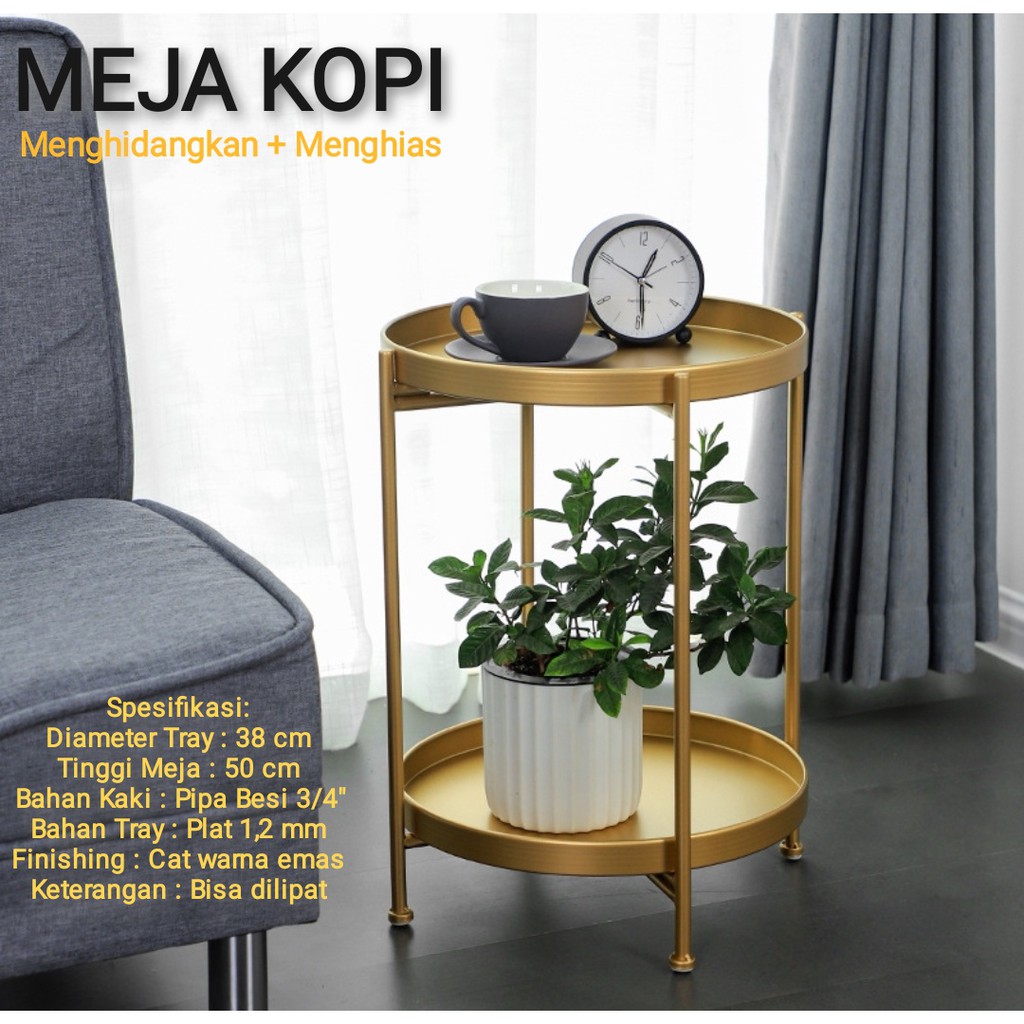 Jual Meja Kopi 2 tingkat, Meja display, Meja hias, Meja Bulat, standing ...