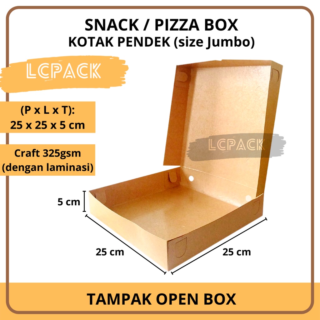 Jual PAPER SNACK BOX PAPER BOX PIZZA 25 25 5 cm KOTAK PENDEK DUS ...