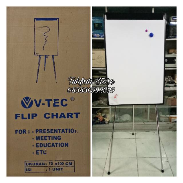 Jual Flipchart Magnetic Merk VTEC 75 x 100 cm Papan Tulis Magnet Murah ...