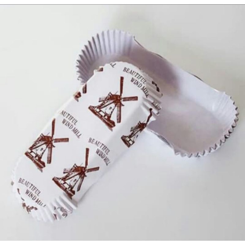 Jual paper cup case oval / cup roti(windmill) ukuran 14x5 1roll isi ...