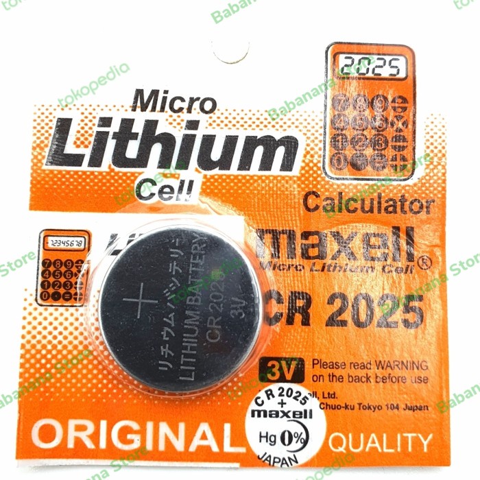 Jual Baterai kancing Maxell 3V cmos CR2025 CR-2025 CR 2025 Baterry ...