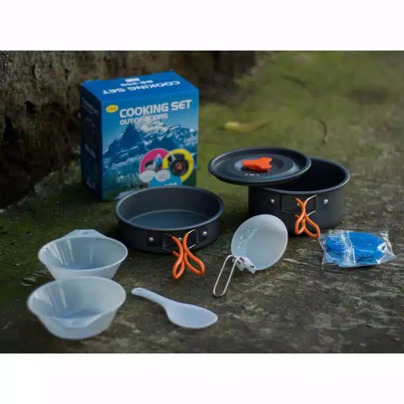 Jual Cooking Set DS-200 Camping Nesting 1-2 Person Outdoor Alat Masak Camping | Shopee Indonesia
