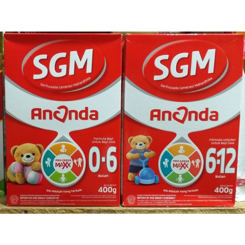 Jual KZ - susu formula SGM ananda 0-6 & 6-12 400g | Shopee Indonesia