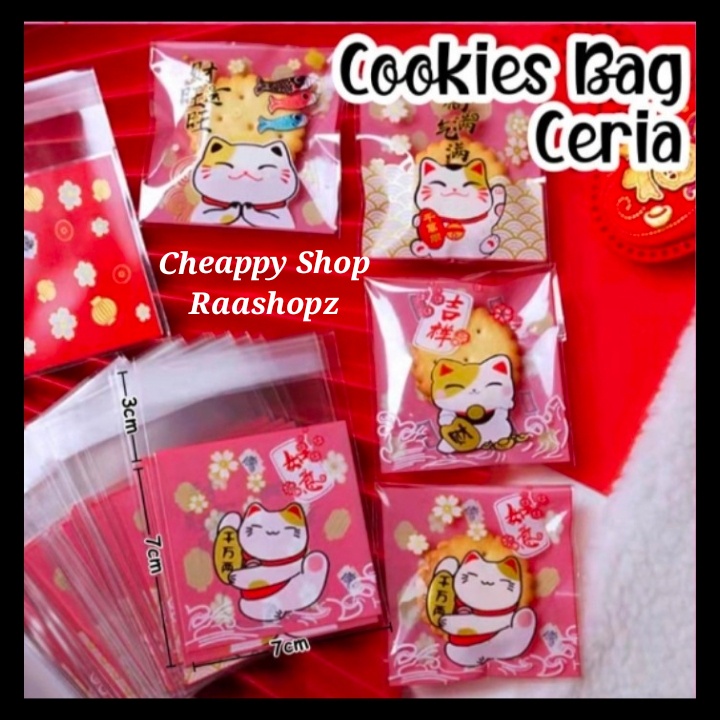 Jual 1 pak Ceria Cookies Bag Imlek Plastik Kue Imlek Plastik Cookies ...