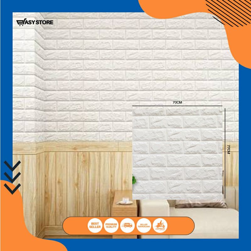 Jual PROMO WALLPAPER BATA PUTIH 70X77 TERMURAH! WALLPAPER DINDING 3D ...