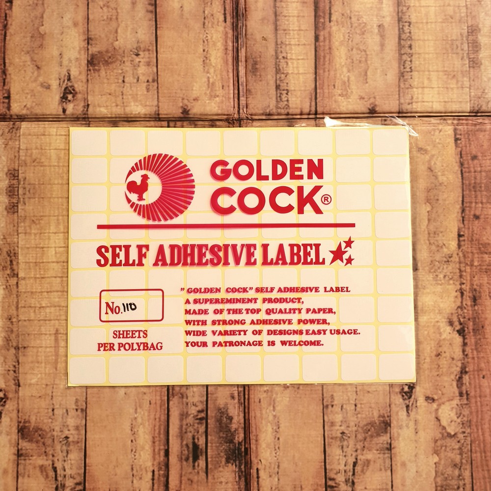Jual Label Golden Cock No. 110 - Self Adhesive Label 110 - Sticker ...