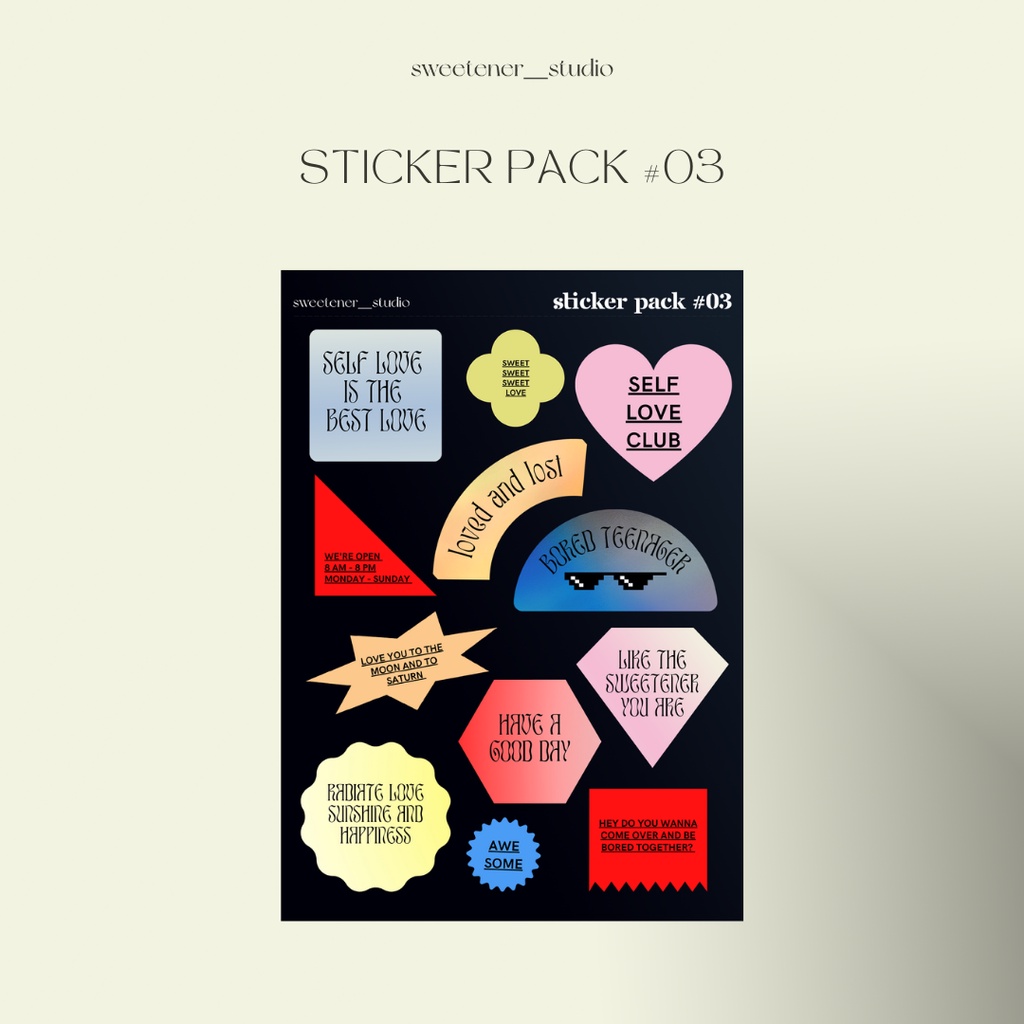 Jual SWEETENER FREEBIES STICKER PACK #03 (NOT FOR SALE) | Shopee Indonesia