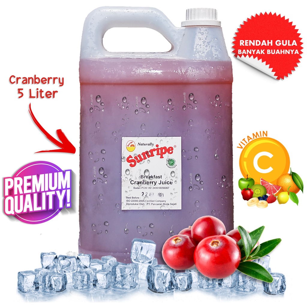 Jual Jus Cranberry - Cranberry Juice SUNRIPE 5 Liter | Shopee Indonesia
